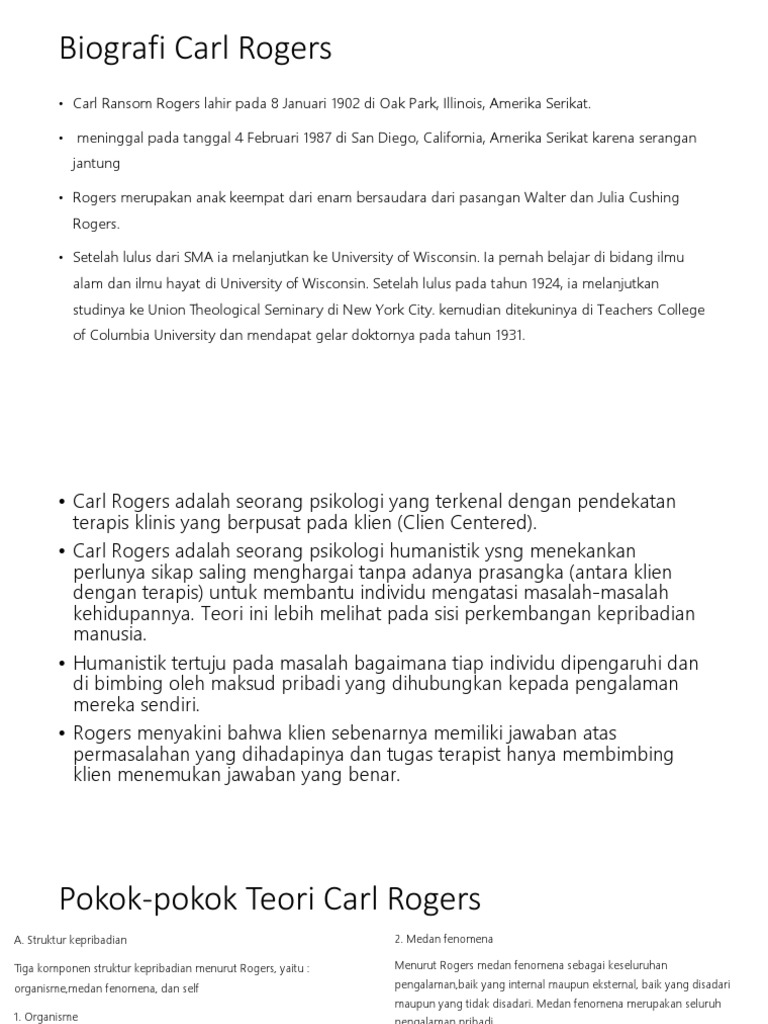 Biografi Carl Rogers | PDF