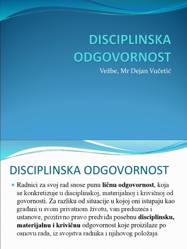 4 Disciplinska Odgovornost | PDF