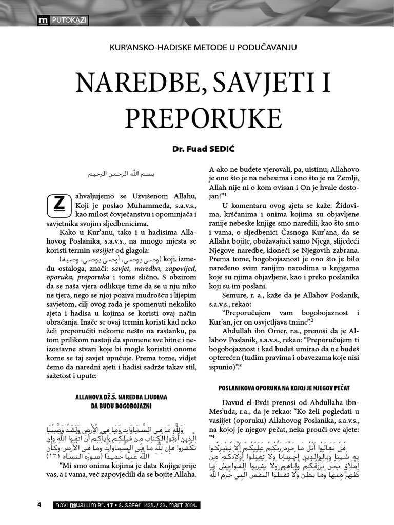 Naredbe Savjeti Preporuke PDF | PDF