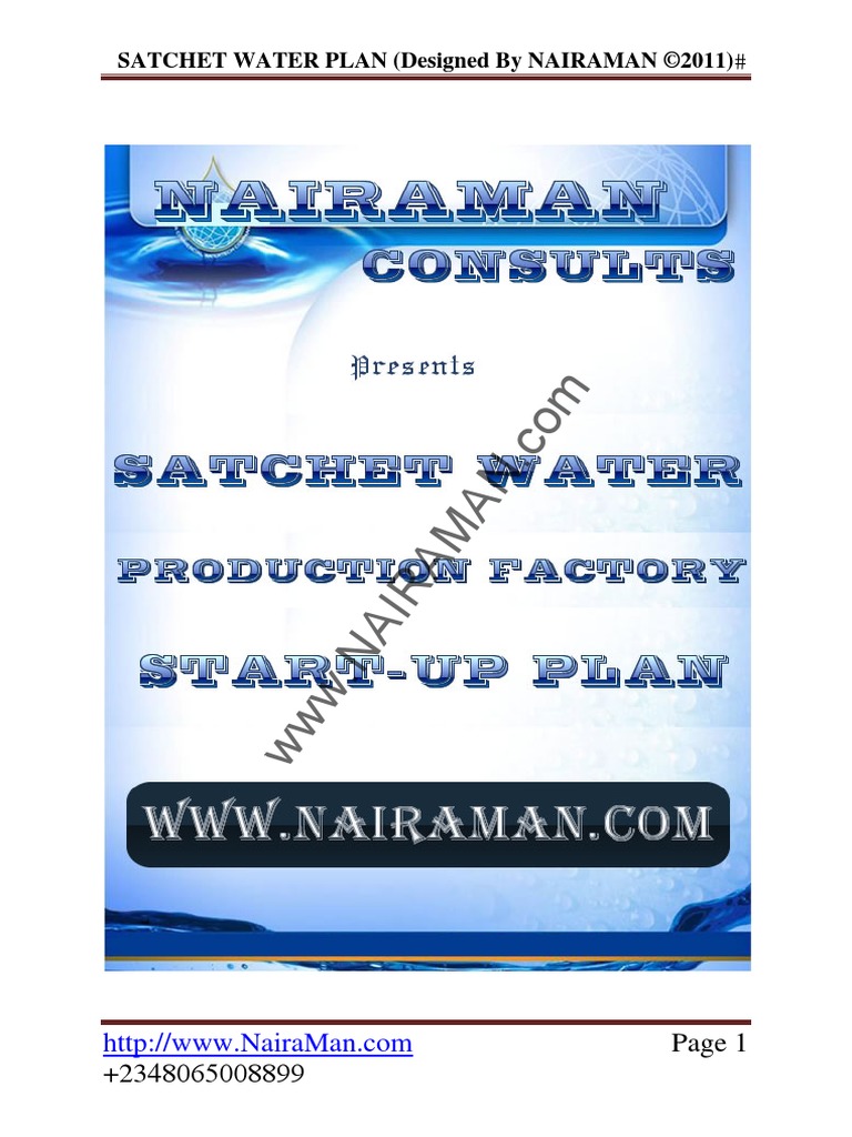 Free Packaged Sachet Pure Water Startup Plan PDF | PDF | Technology ...