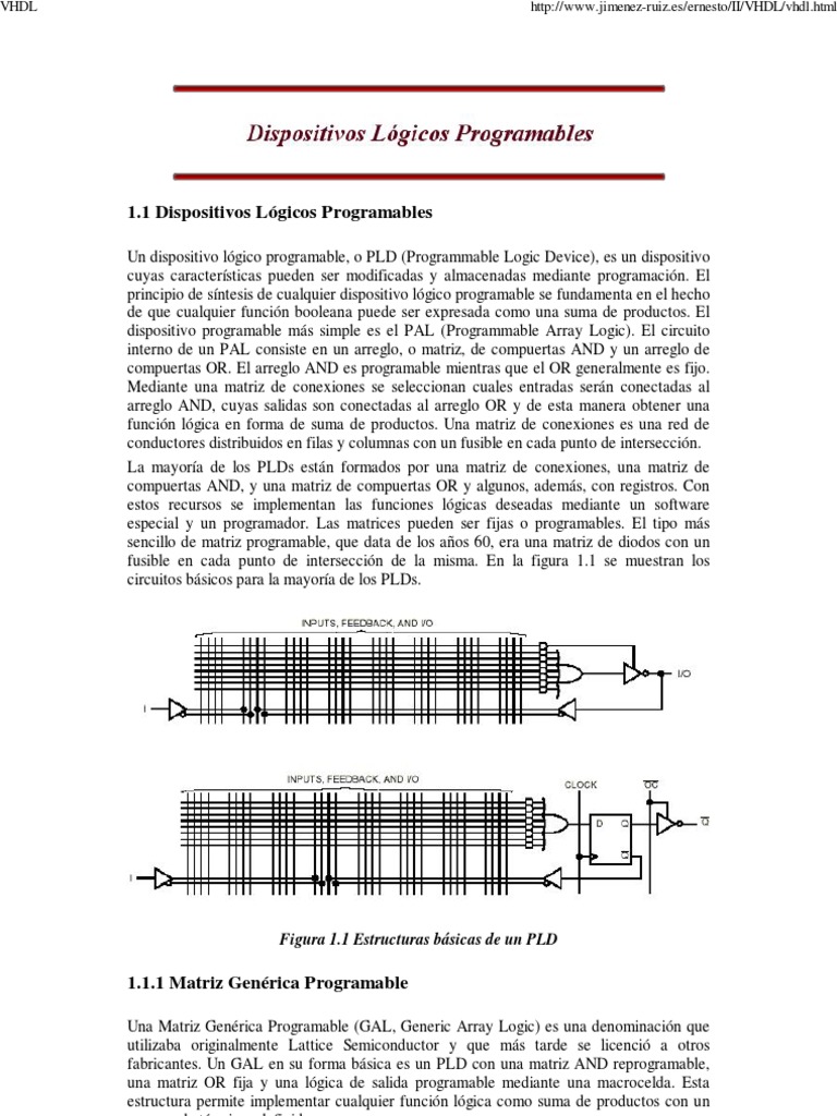 Dispositivos Lógicos Programables: PLD, GAL y CPLD | PDF | Vhdl ...