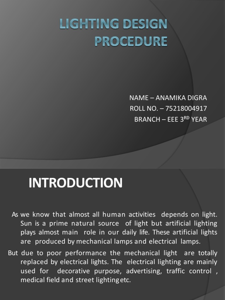 Lighting Design Procedure | PDF