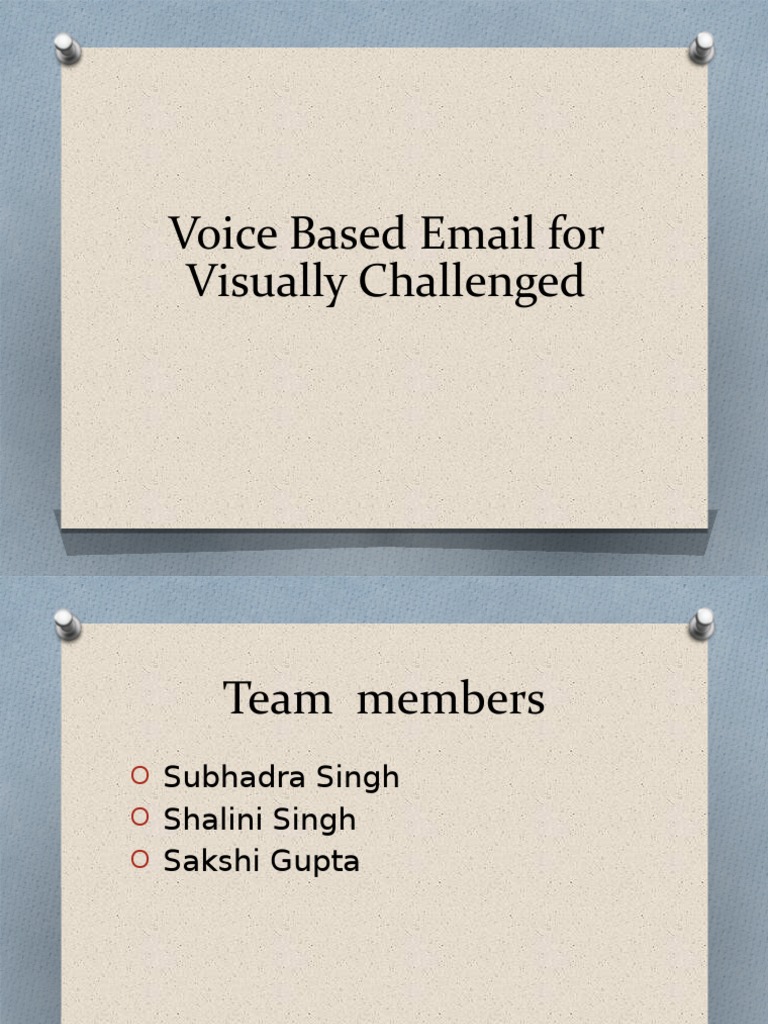 Voice-Based Email for Visually Impaired | PDF