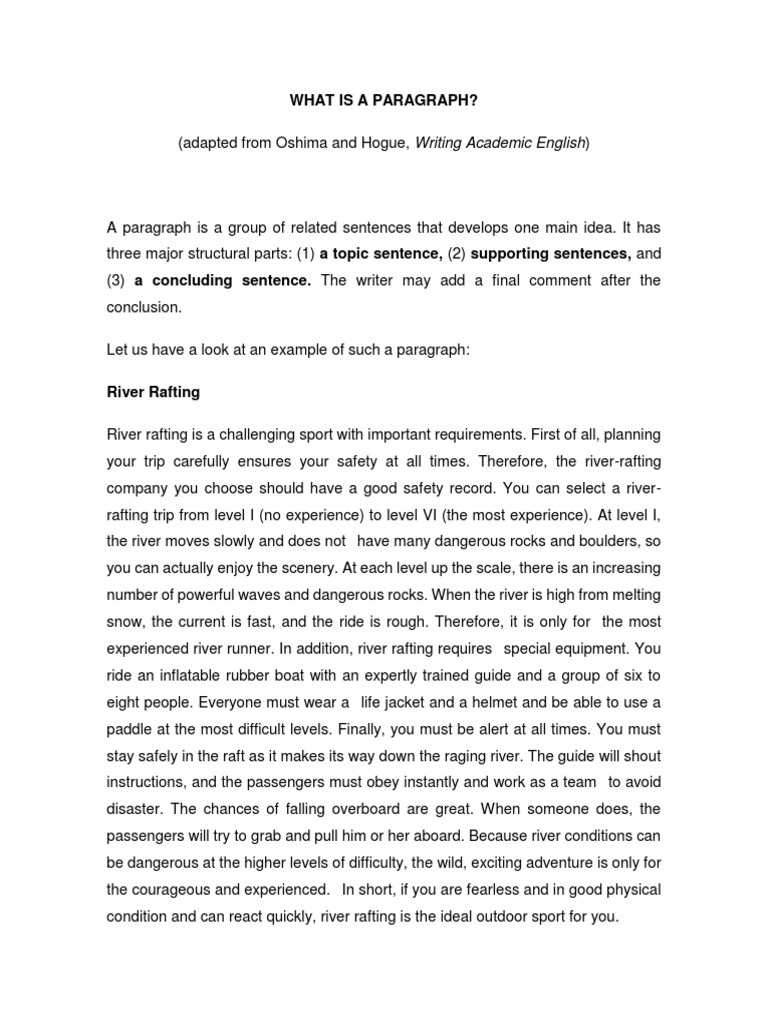 What Is A Paragraph - Document About Academic English Writing | PDF ...