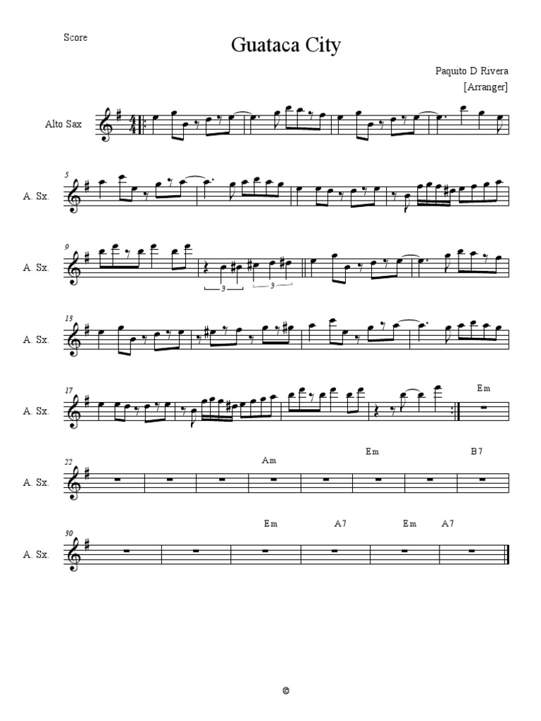 Guataca City Sax Alto PDF | PDF