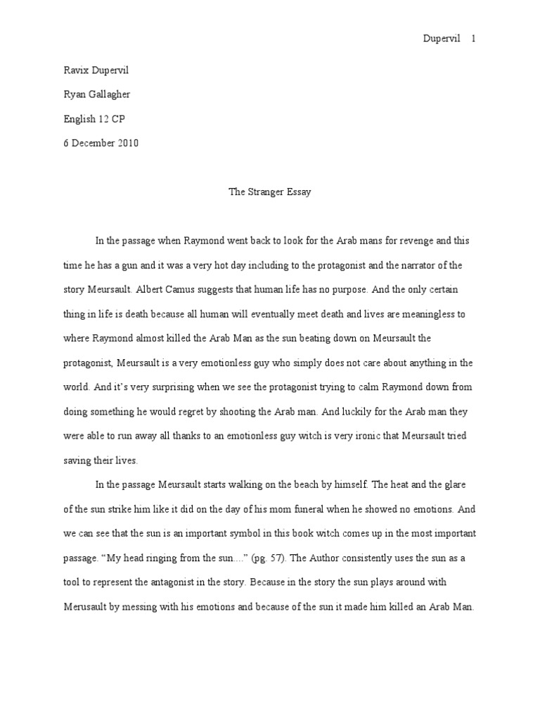 The Stranger Essay English | PDF | Prosecution