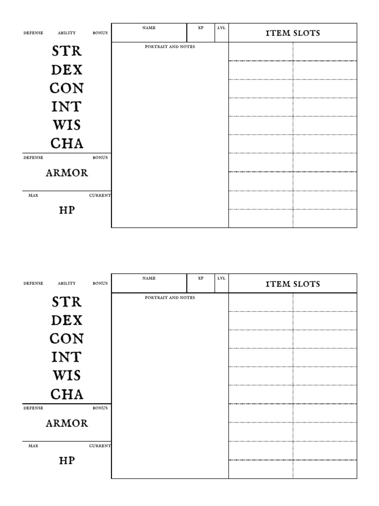 Knave Character Sheet PDF | PDF