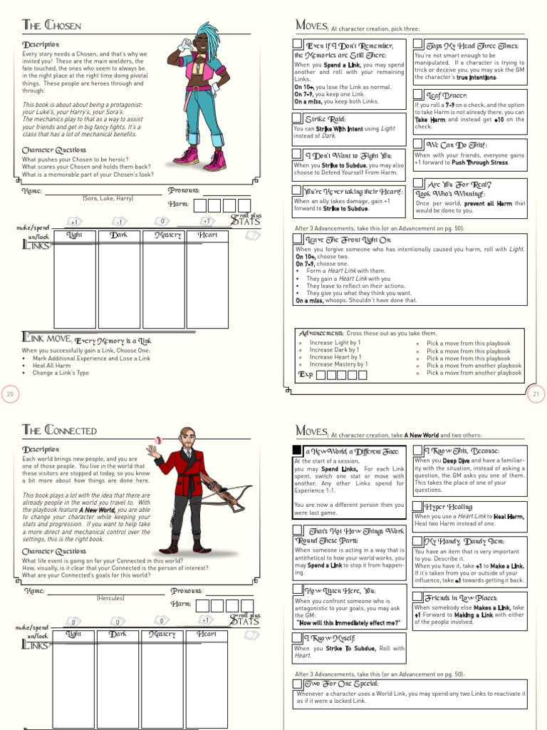 Character Playbooks for Interstitial RPG | PDF