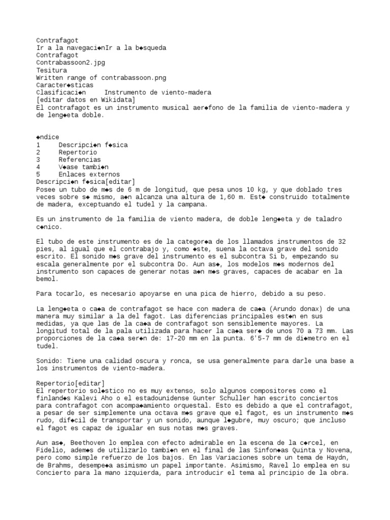 Características del Contrafagot | PDF