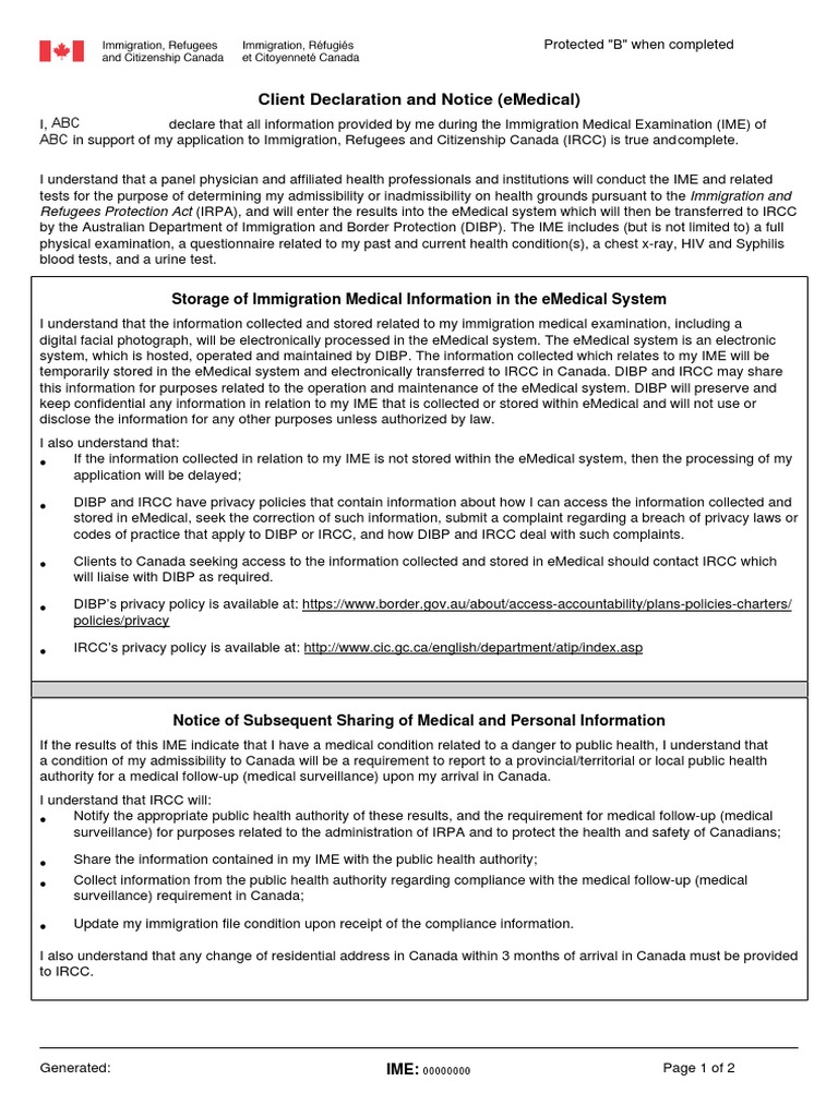 CAN Declaration Form PDF | PDF