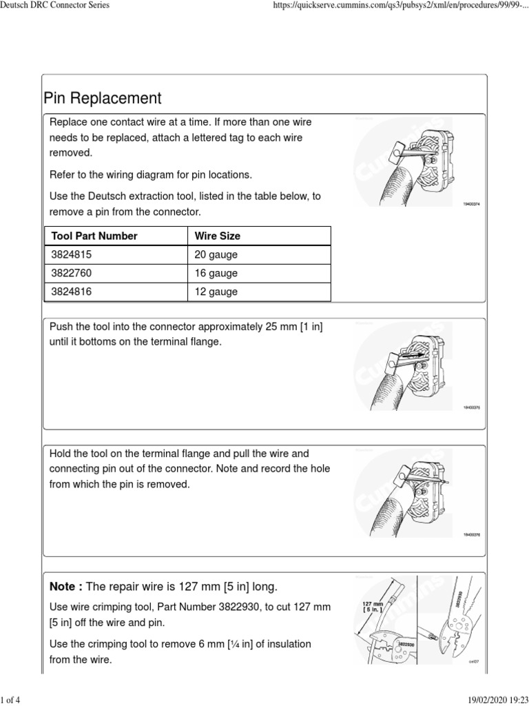 Deutsch DRC Connector Pin Replacement Guide | PDF | Technology ...