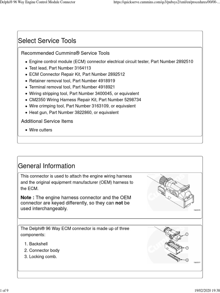 Delphi® 96 Way Engine Control Module Connector | PDF