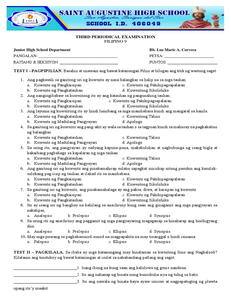 Filipino Test | PDF