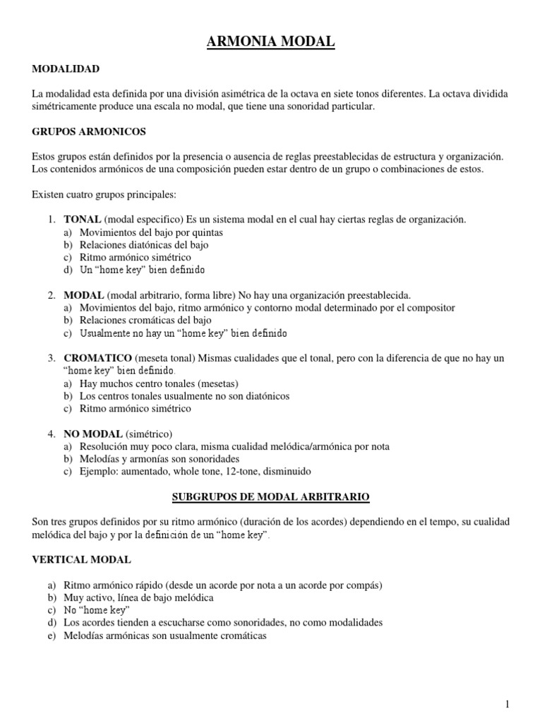 Armonia-Modal 1 | PDF