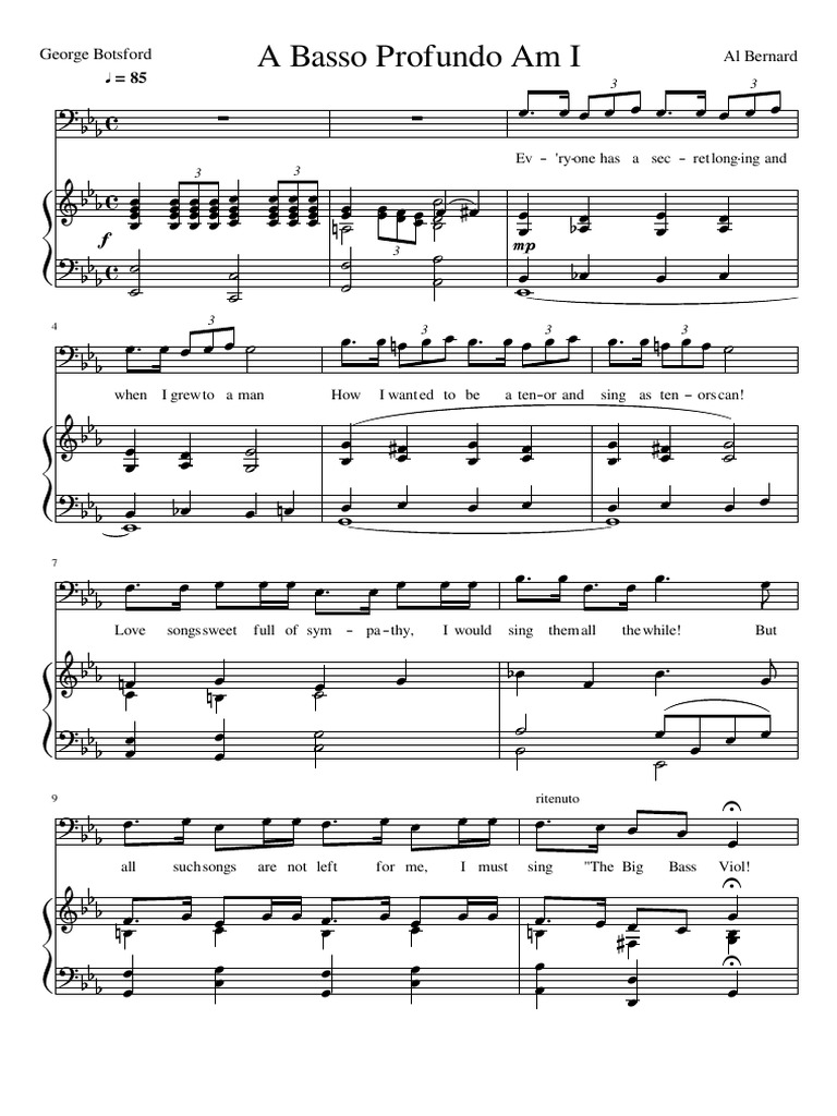 Basso Profundo: A Unique Song | PDF