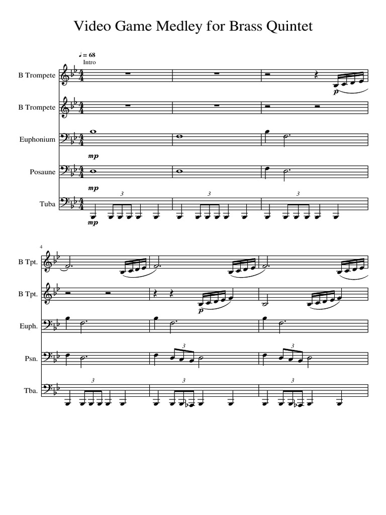 Video Game Medley For Brass Quintet | PDF
