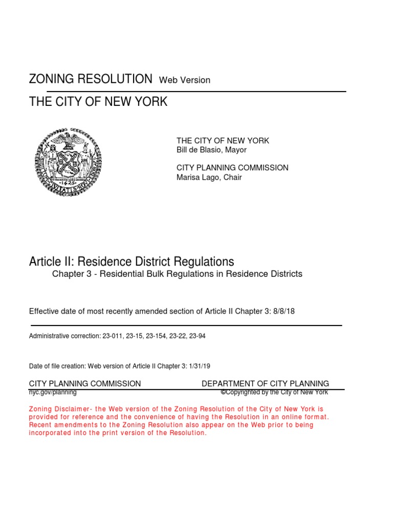 NYC Residential Zoning Resolution | Download Free PDF | Zoning | Nature
