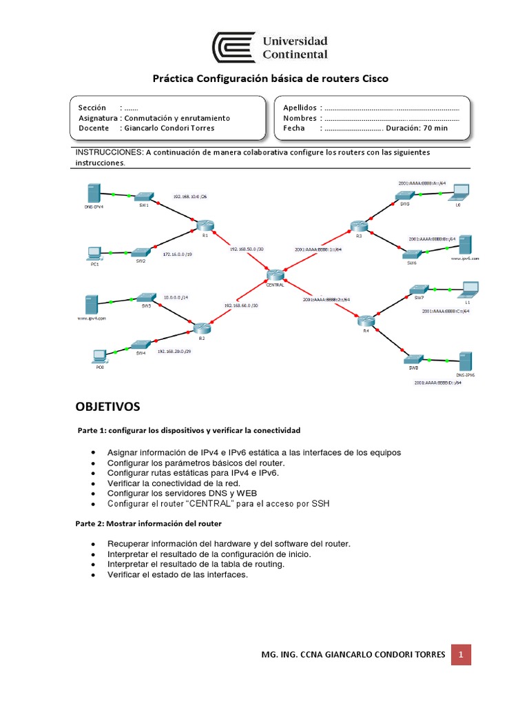 Configuración Basica de Routers | PDF | Enrutador (Computación) | Yo Pv6