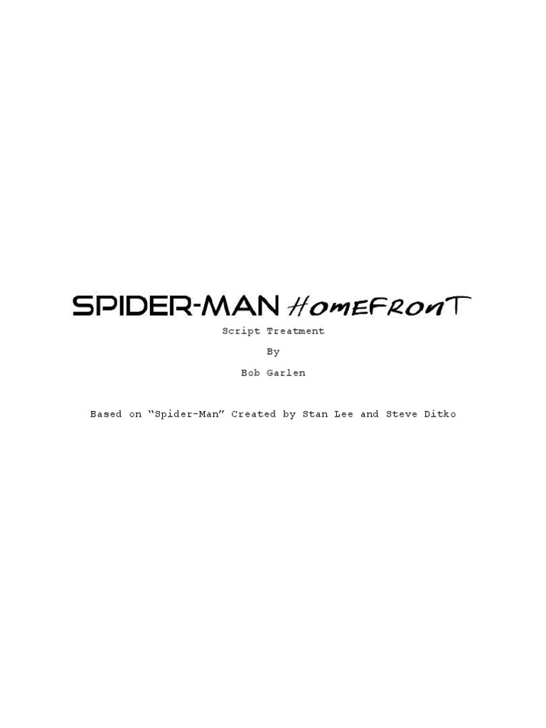 My Version: Spider-Man Homefront Script Treatment by Bob Garlen | PDF ...