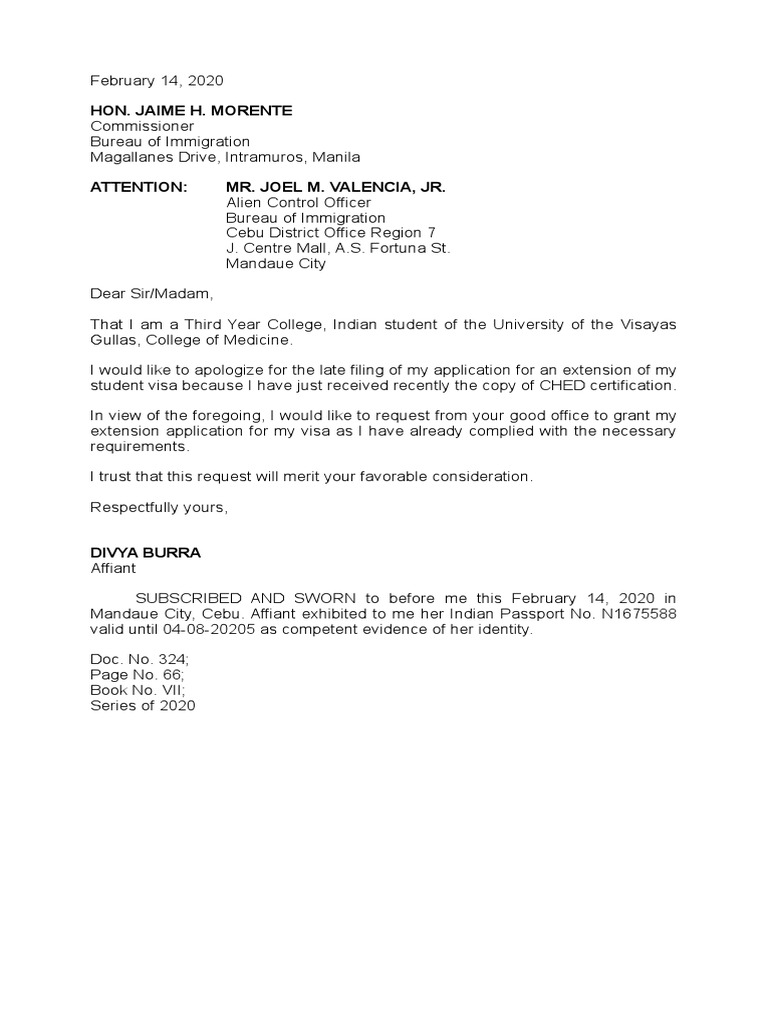 Letter of Explanation Student Visa | PDF