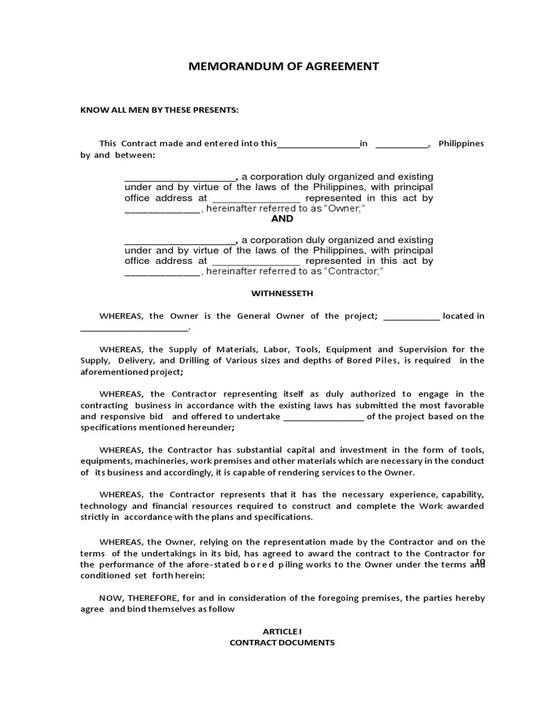 Contractor's Agreement Sample | PDF | Breach Of Contract | Arbitration