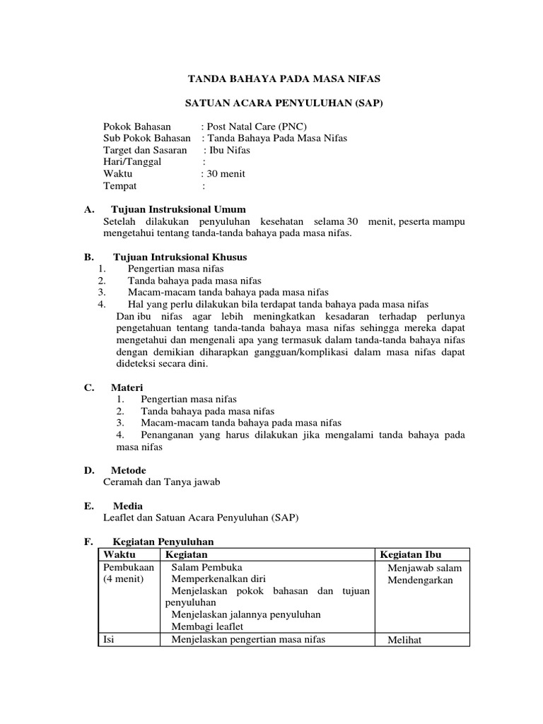 Sap Post Partum | PDF