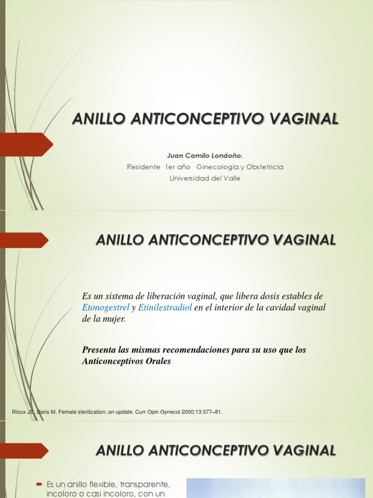 Anillo Vaginal | PDF | Mamíferos Hembras | Reproducción humana
