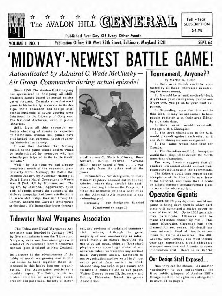 Avalon Hill General Magazine Volume 1 Number3 | PDF | World War II ...