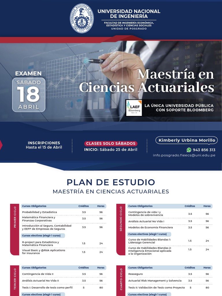 Maestría en Ciencias Actuariales - DOSSIER | PDF | Actuario | Servicios financieros