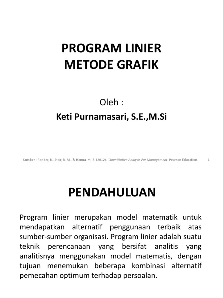 Program Linier - Metode Grafik | PDF