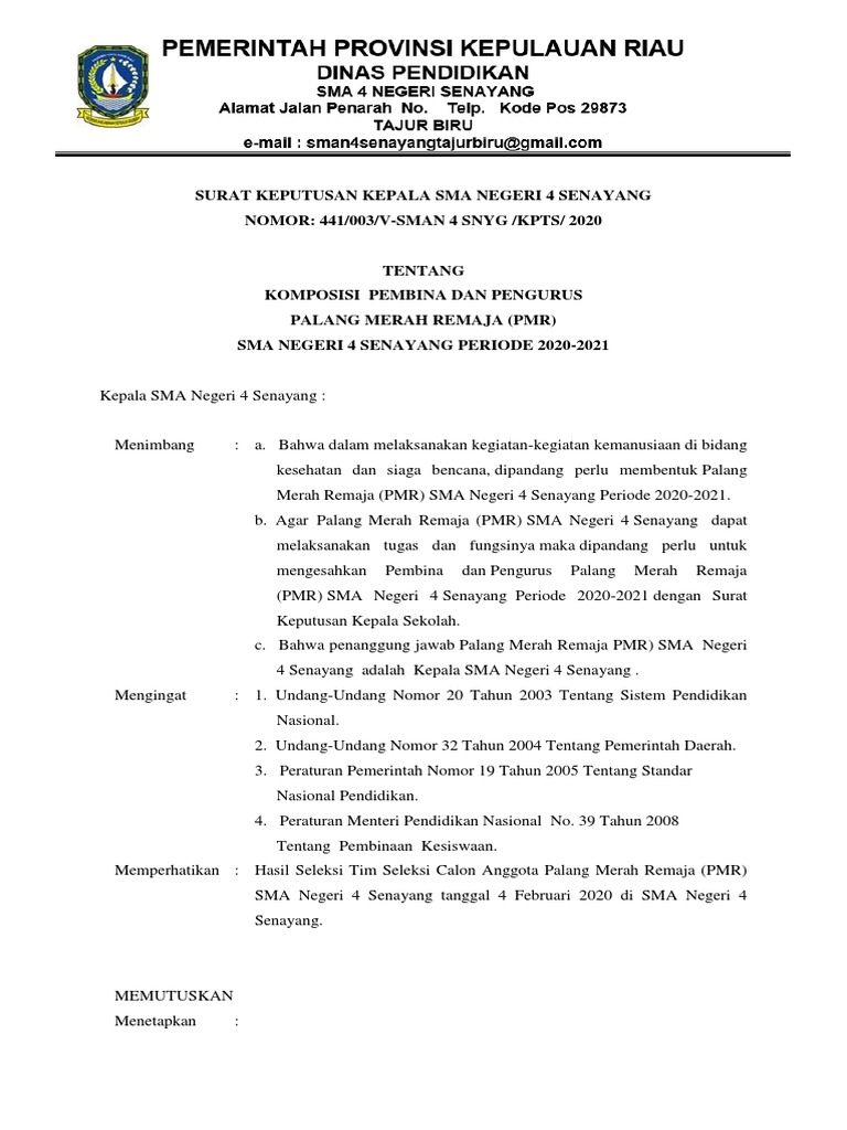 SK PMR Sman 4 Senayang 2020-2021 | PDF