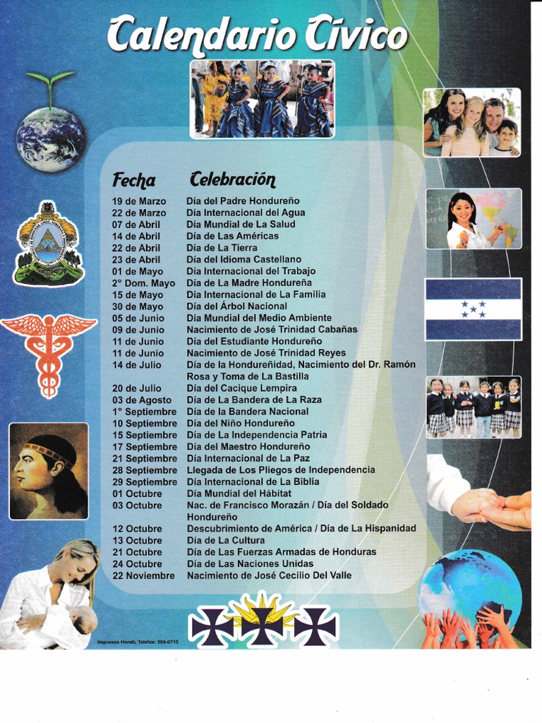 Calendario Civico | PDF | Honduras | Agitación Calendario Civico | PDF | Honduras | Agitación