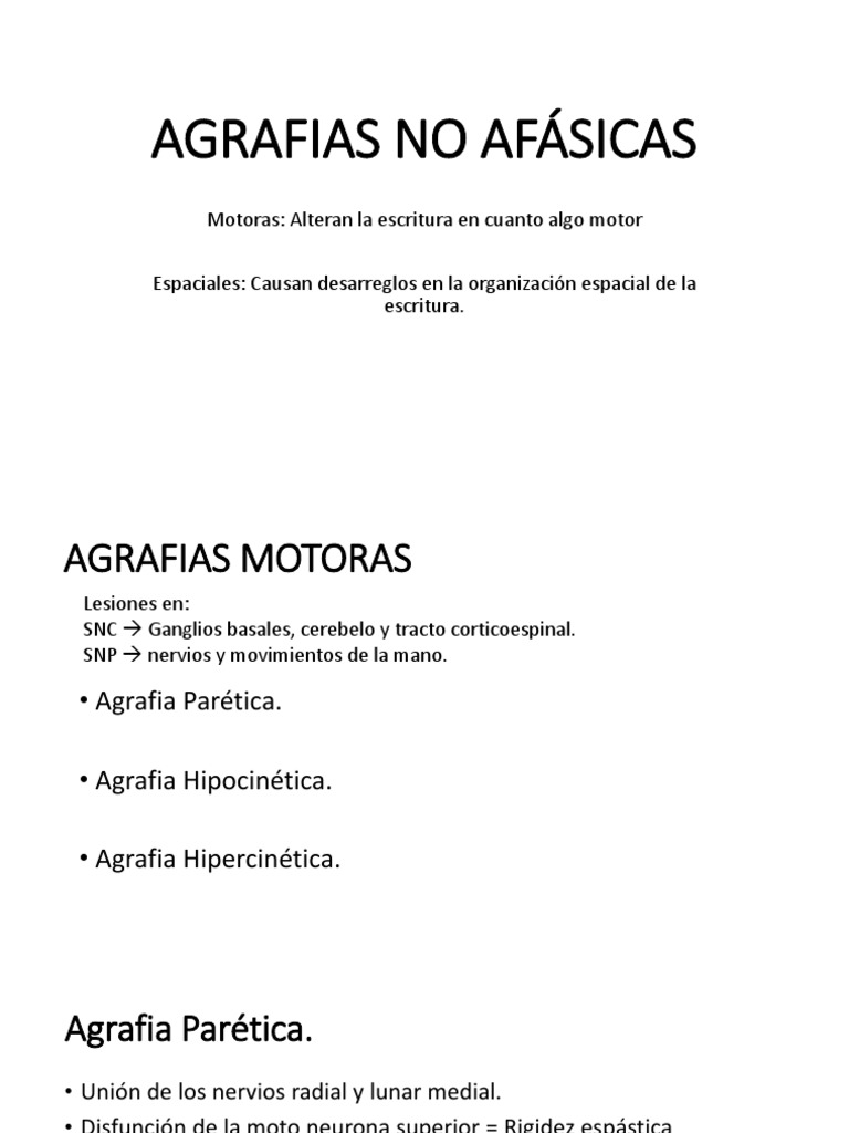 Tipos de Agrafia y sus Características | PDF | Distonia | Neurología