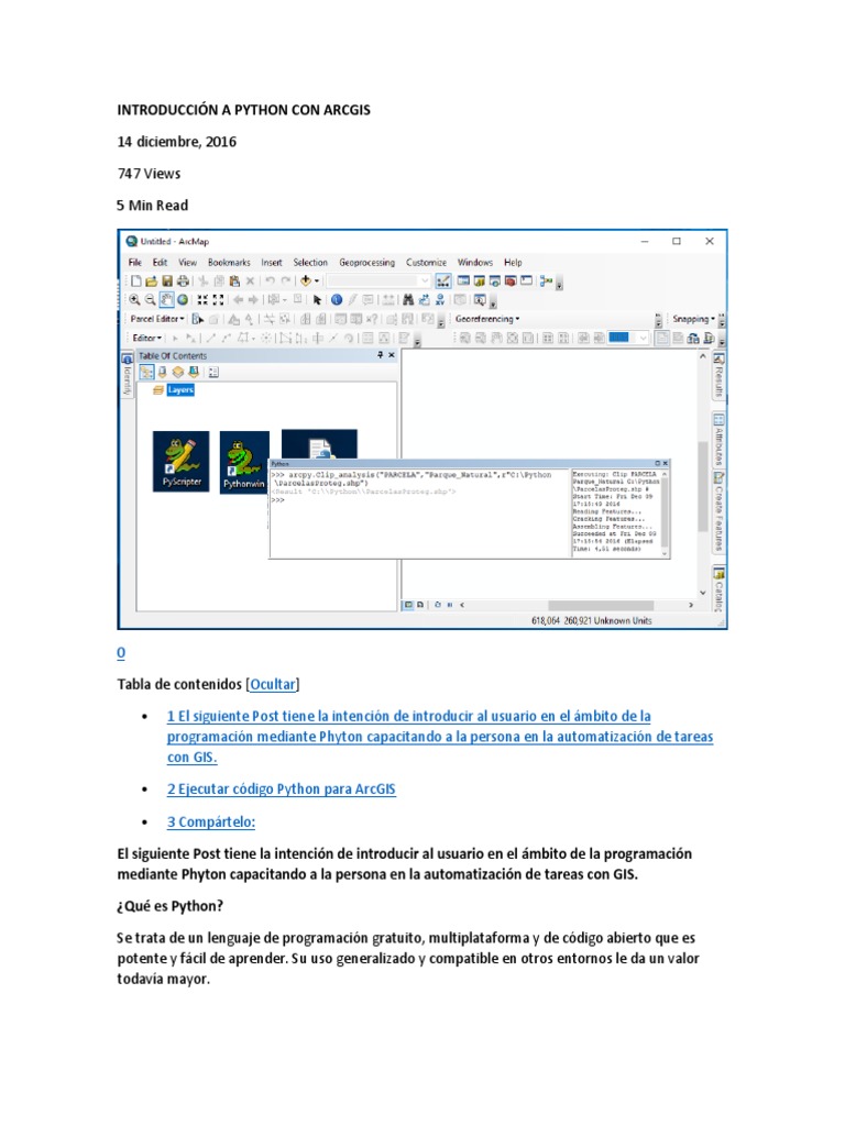 Introducción A Python Con Arcgis | PDF | Python (lenguaje de ...