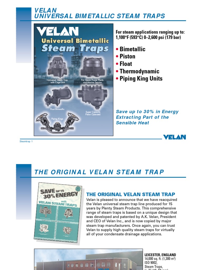 Velan Steam Trap | PDF | Valve | Steam