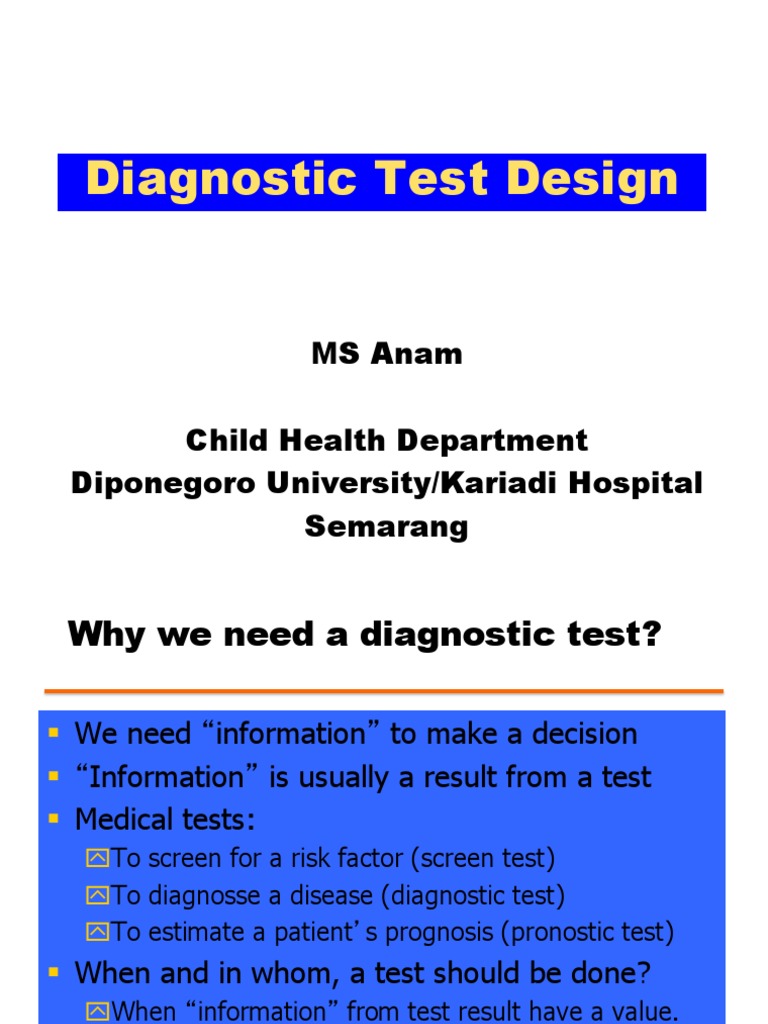 Diagnostic Test Design | Download Free PDF | Sensitivity And ...