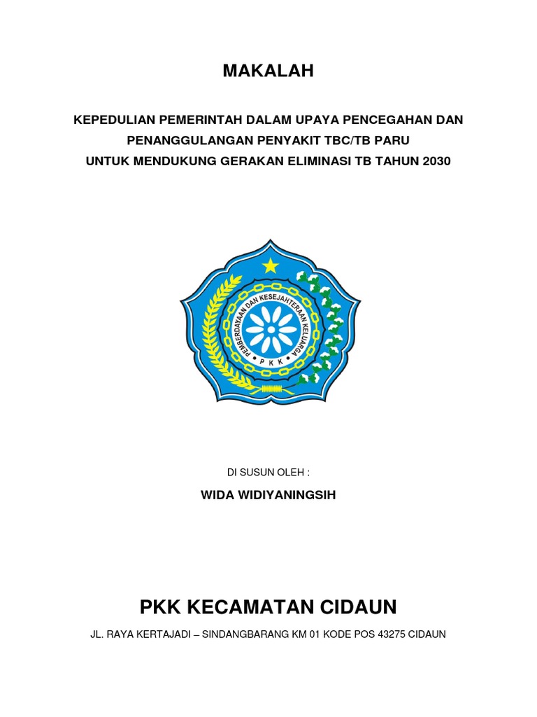 Cover Makalah Dan Biodata Makalah PKK | PDF