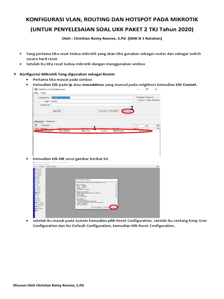 Panduan Membuat Vlan Dan Hostpot Pada Mikrotik Untuk Penyelesaian Soal Ukk Paket 2 TKJ | PDF