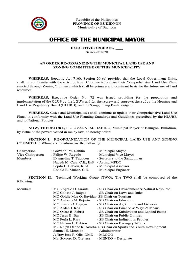 Eo Municipal Land Use Committee | PDF | Government | Social Institutions