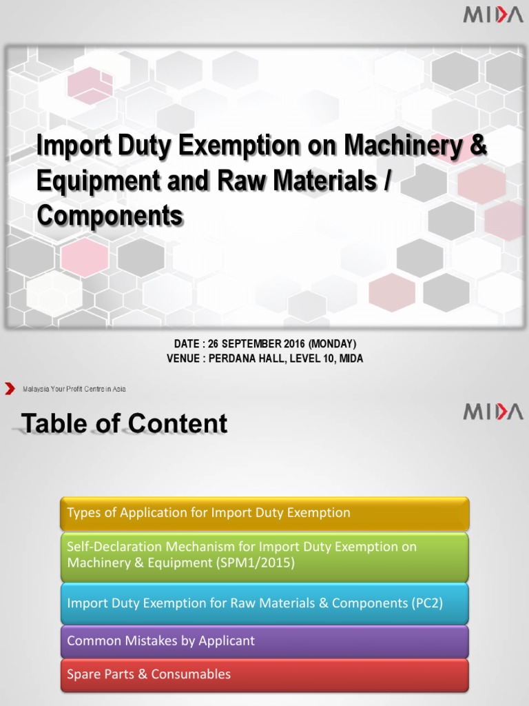 Import Duty Exemption Guide | PDF | Customs | Tariff