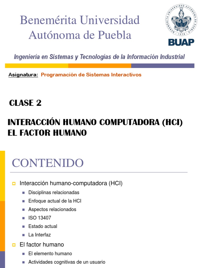 HCI: Diseño y Factor Humano | PDF | La interacción persona-ordenador ...