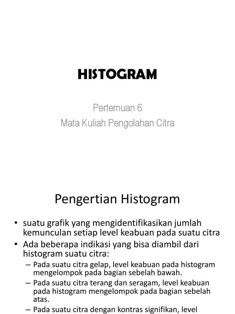 P6 Histogram Pdf