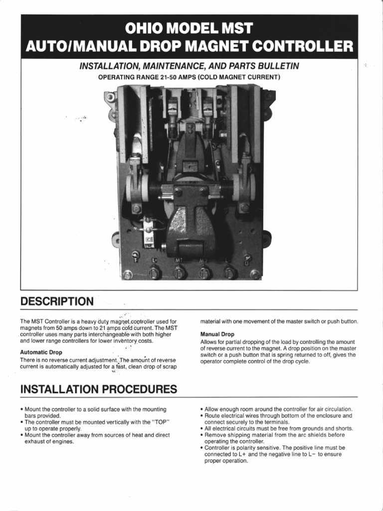 MST Magnet Controller Bulletin | PDF