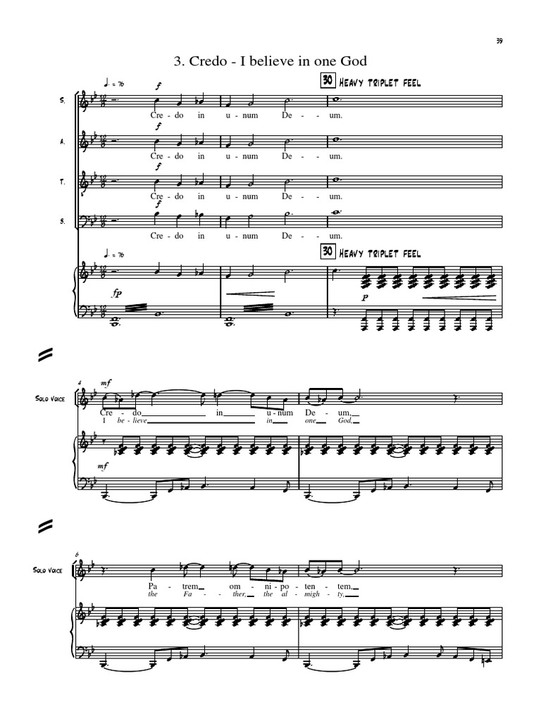 Credo Mass in Blue PDF | PDF