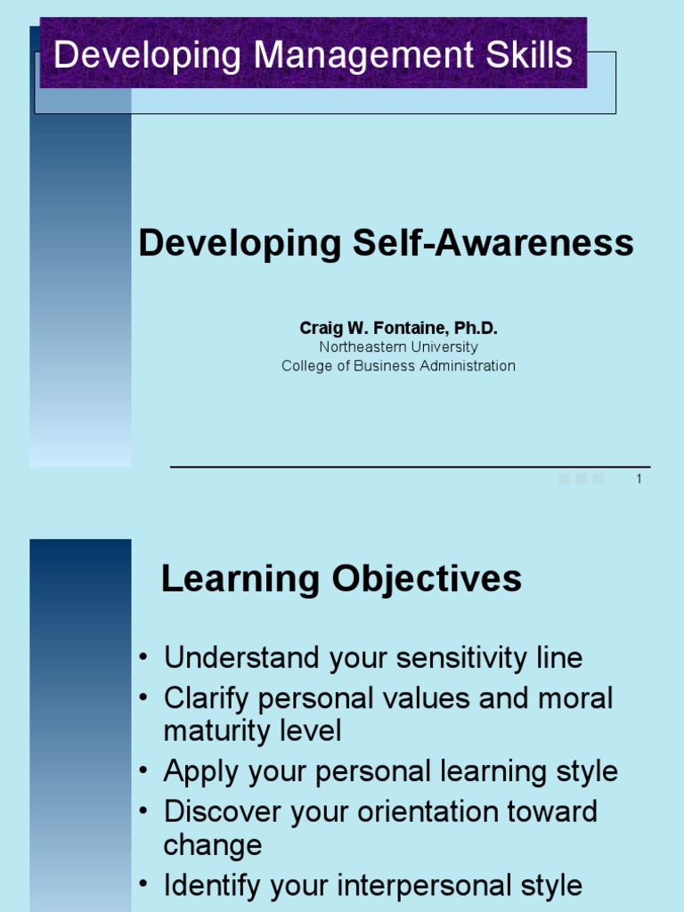 Developing Self Awareness PPT