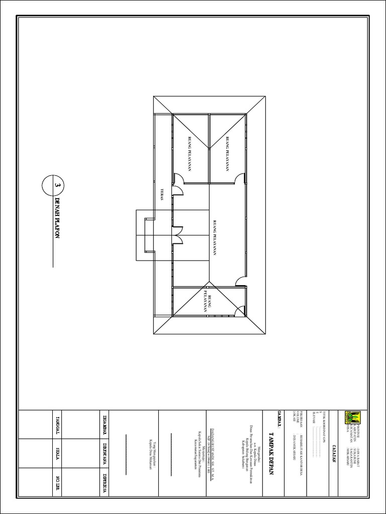 Denah Rencana Plafon Kantor Desa | PDF
