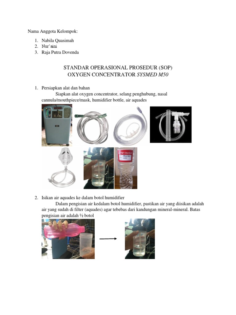 Sop Oxygen Concentrator | PDF