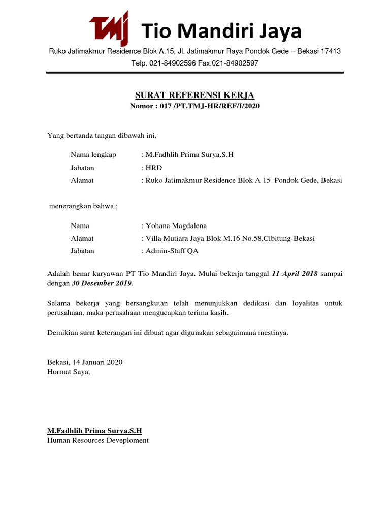 Surat Paklaring | PDF