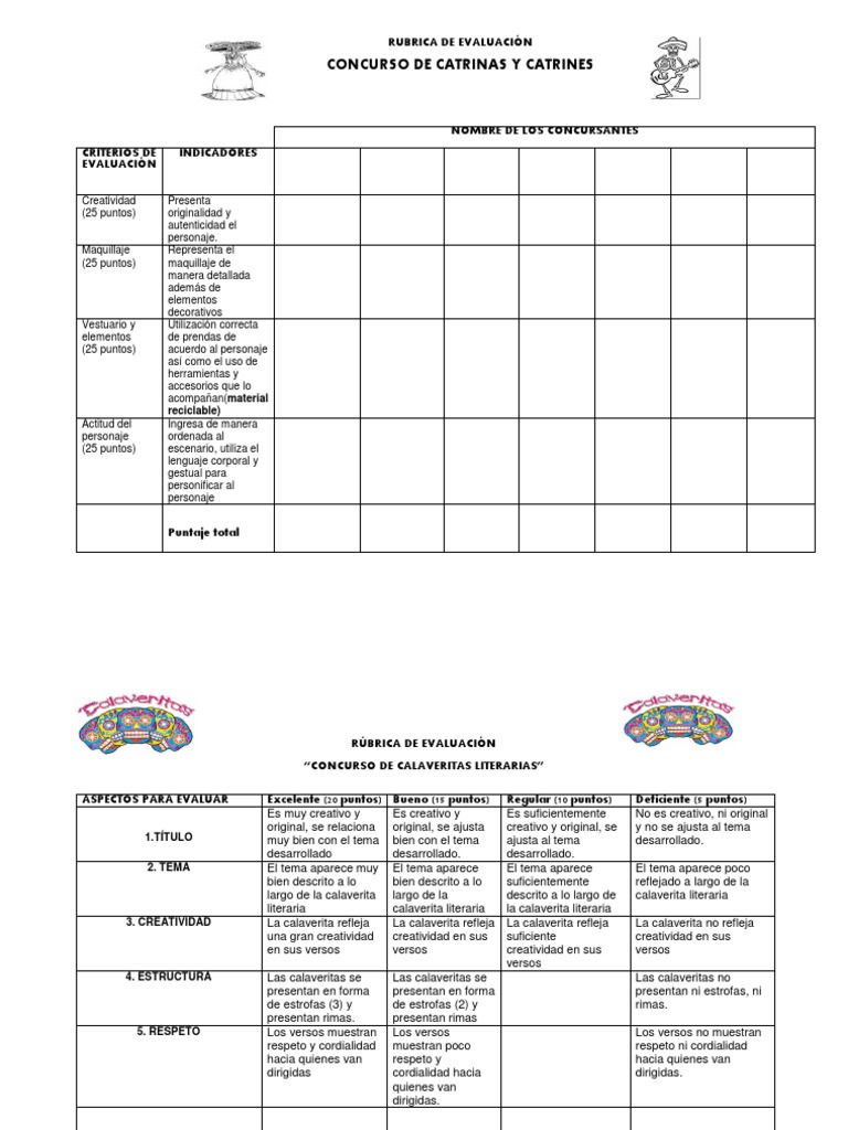 Rubricas Calaveritas Literarias | PDF