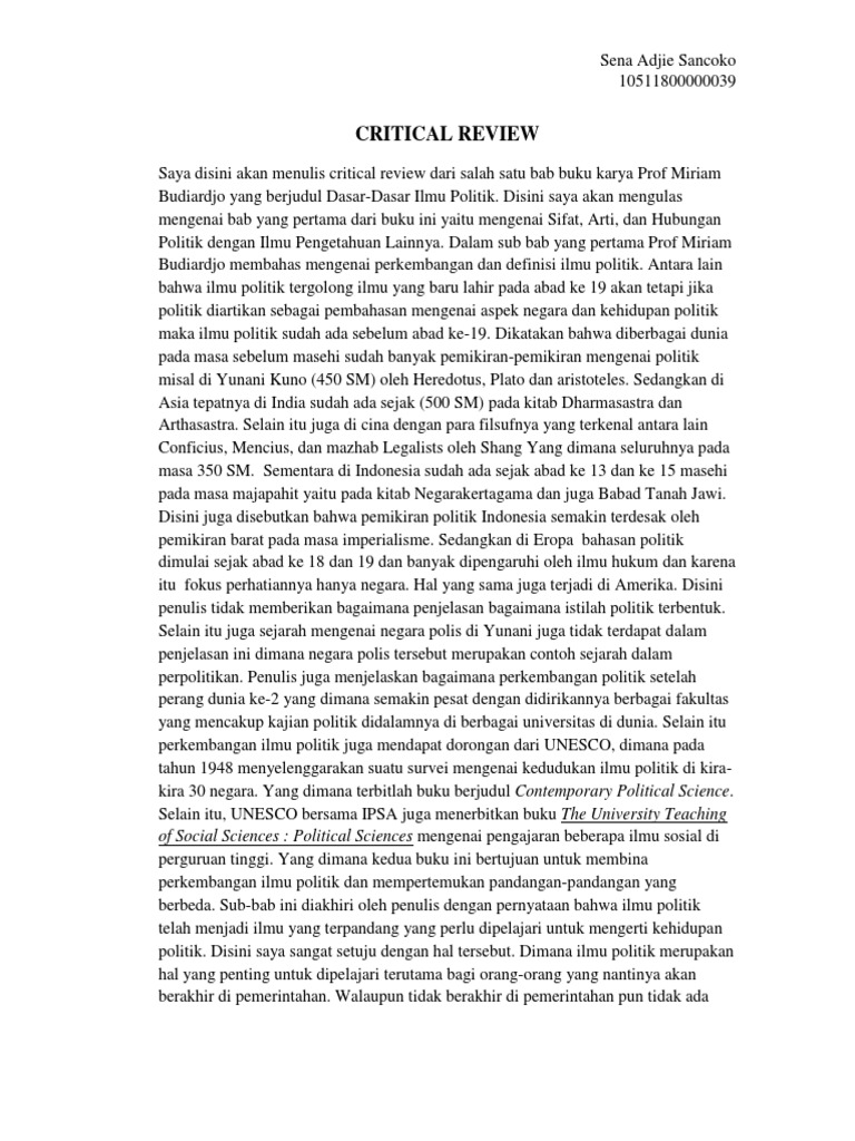 Critical Review | PDF | Politik